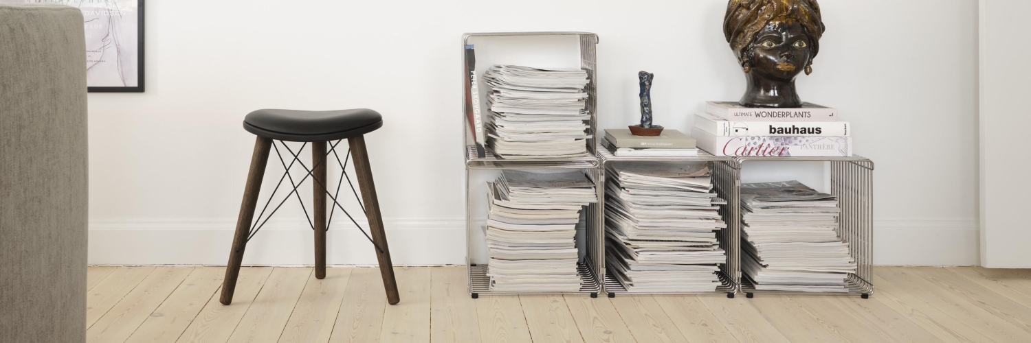 Lovewood taburet | taburet i træ og læder | Thule stool